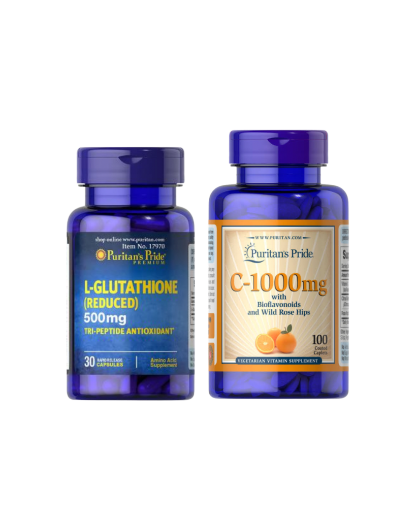 Puritan’s Pride Glutathione 500mg and Vitamin C 1000mg Caplets (Combo ...